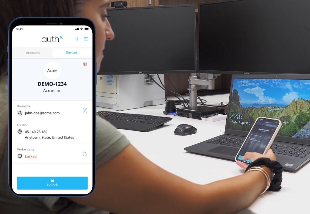 Remotely Lock & Unlock Work Computer via Mobile App | AuthX